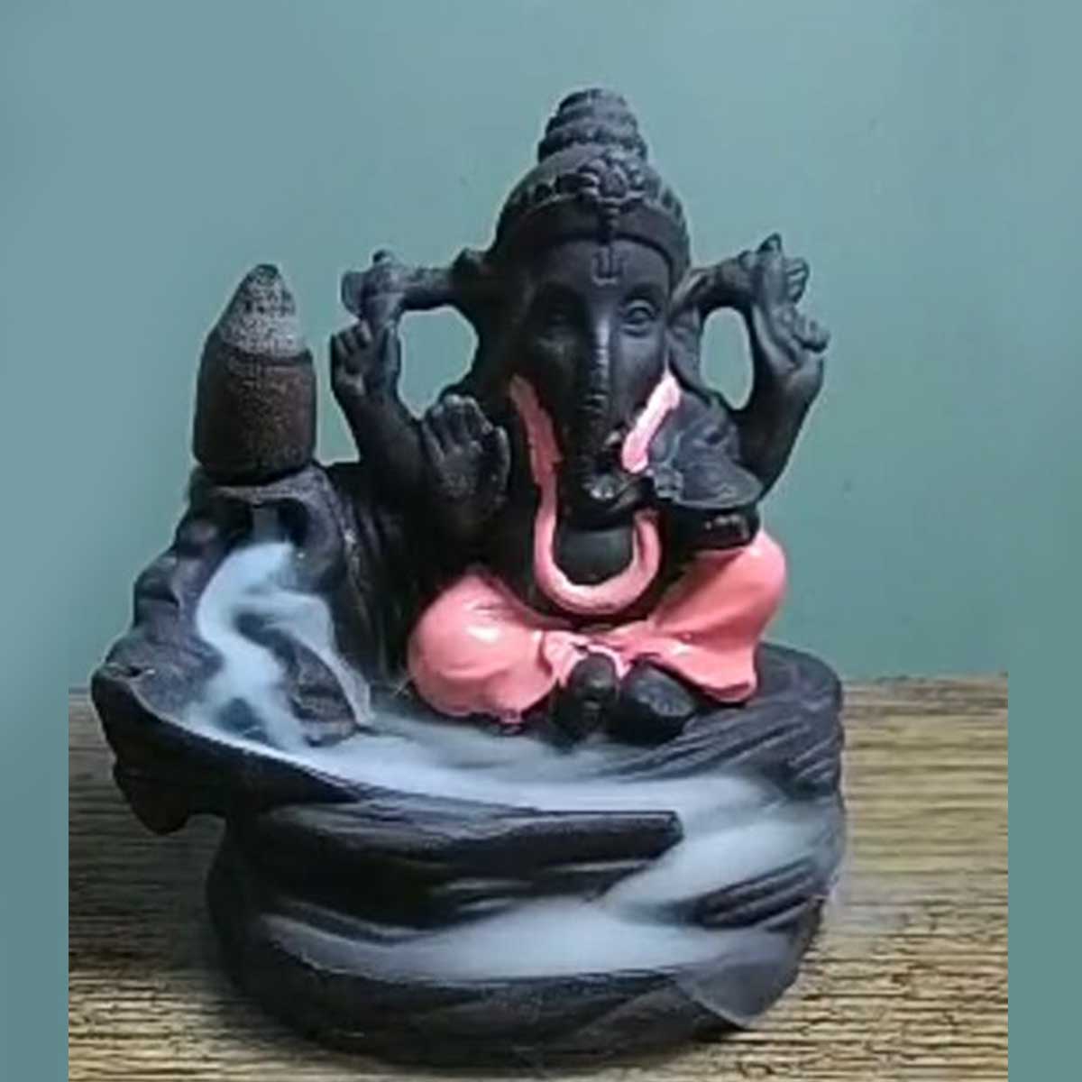 Sri Ganesh Ji Backflow Dhoop Stand - Cow Natural