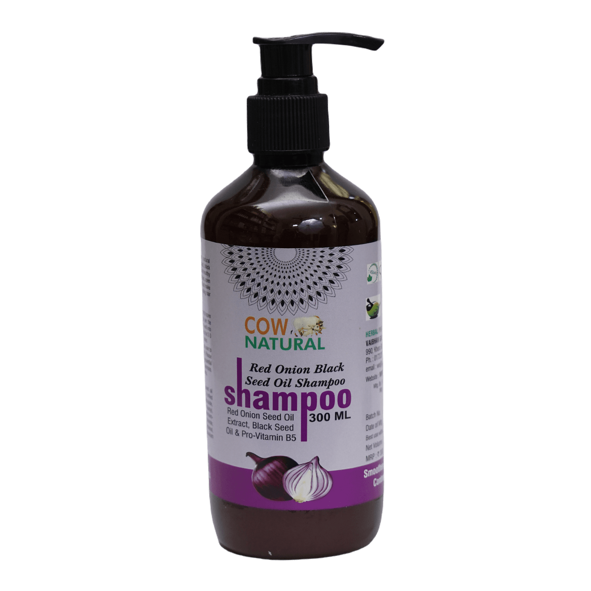 CowNatural Red Onion Black Seed Oil Shampoo - Cow Natural